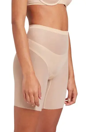 Wolford Tulle Control Shaper Shorts - Clay
