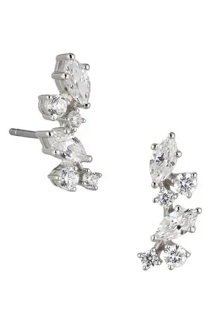 Nadri Nadri Flutter Cubic Zirconia Stud Earrings Rhodium