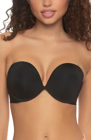 Felina Evolve Underwire Convertible Strapless Push-up Plunge Bra - Black