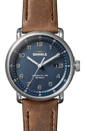SHINOLA Shinola The Canfield Leather Strap Watch