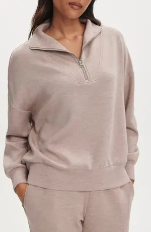 Varley Hawley Half-zip Pullover - Taupe Marl