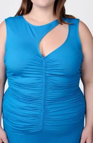 MAYES NYC Sarah Cutout Asymmetric Dress - Blue