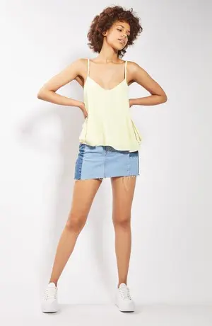 Topshop Rouleau Swing Camisole - Light Yellow