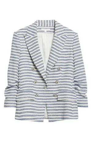 Veronica Beard Ryland Stripe Cotton Blend Dickey Jacket