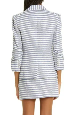 Veronica Beard Ryland Stripe Cotton Blend Dickey Jacket