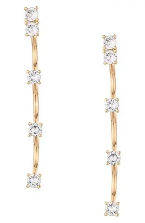 Ettika Crystal Scallop Drop Earrings - Gold