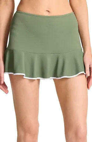 Tommy Bahama Island Cays Cabana High Waist Skirted Bikini Bottom - Tea Leaf