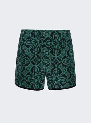 MARINE SERRE Oriental Towels Running Short - Green