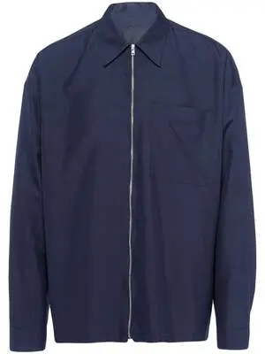 Prada Zip-front Silk Shirt