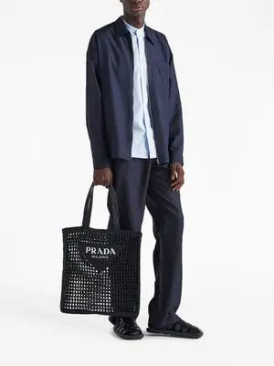 Prada Zip-front Silk Shirt