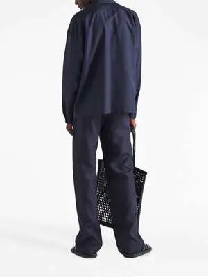 Prada Zip-front Silk Shirt