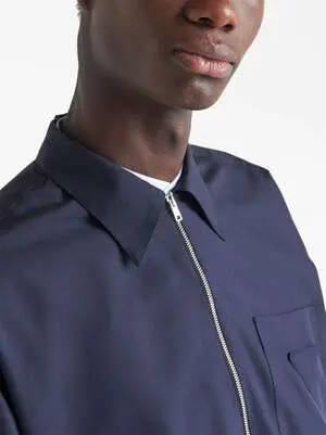 Prada Zip-front Silk Shirt