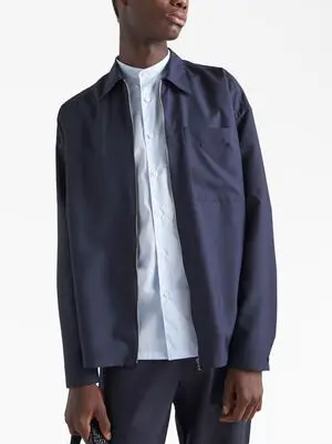 Prada Zip-front Silk Shirt
