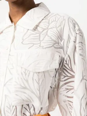 Alberta Ferretti Floral Sheer Shirt - White