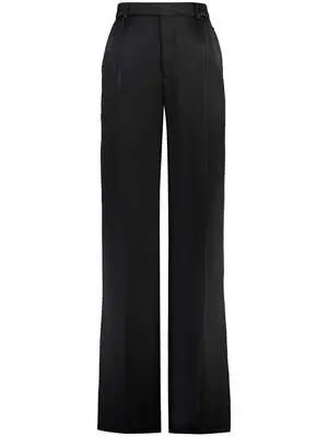 Saint Laurent Pleated Straight Trousers - Black