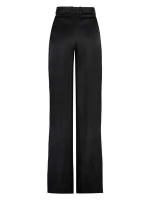 Saint Laurent Pleated Straight Trousers - Black