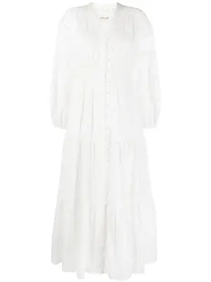 Diane Von Furstenberg Point D'esprit Open -knit Midi Dress