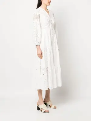 Diane Von Furstenberg Point D'esprit Open -knit Midi Dress