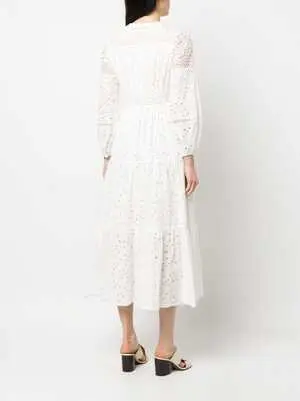 Diane Von Furstenberg Point D'esprit Open -knit Midi Dress