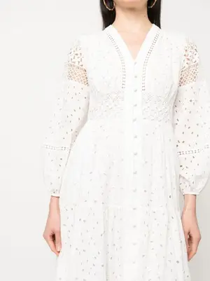 Diane Von Furstenberg Point D'esprit Open -knit Midi Dress