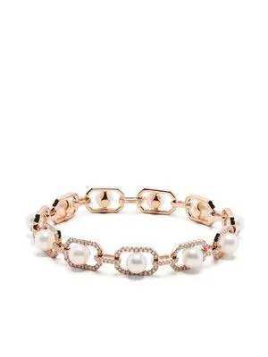 Shay 18k Rose Diamond And Pearl Bracelet - Gold