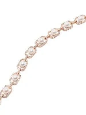 Shay 18k Rose Diamond And Pearl Bracelet
