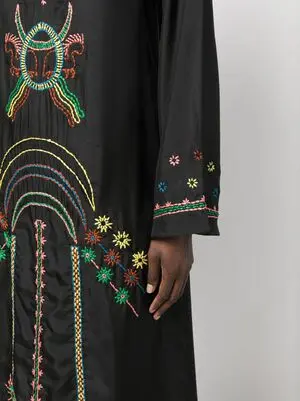 Muzungu Sisters Embroidered Silk Dress