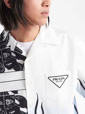 Prada Double Match Heavy Cotton Shirt - White | Editorialist