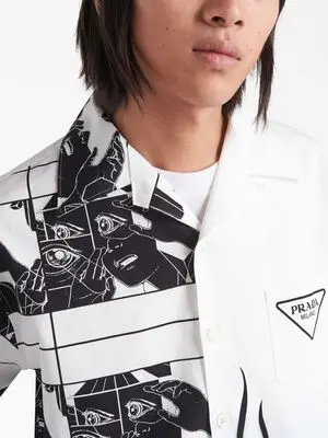 Prada Double Match Heavy Cotton Shirt - White | Editorialist