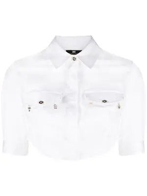 Elisabetta Franchi Logo-charm Cropped Shirt