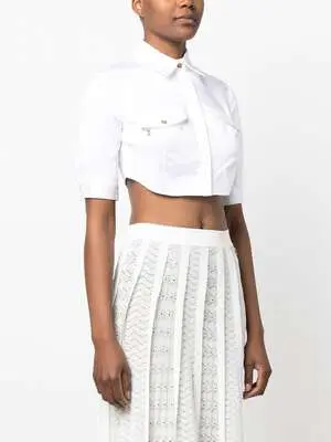 Elisabetta Franchi Logo-charm Cropped Shirt