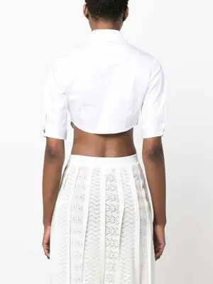 Elisabetta Franchi Logo-charm Cropped Shirt