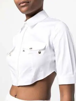 Elisabetta Franchi Logo-charm Cropped Shirt