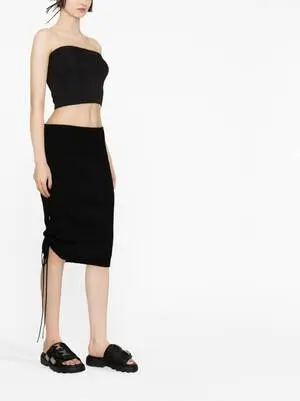 Off-White Drawstring Midi Skirt