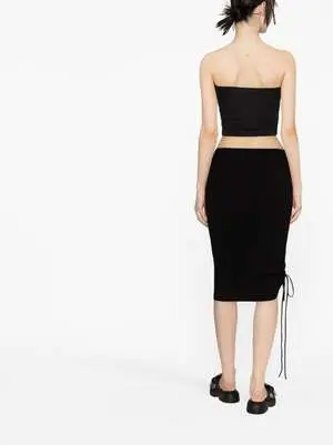 Off-White Drawstring Midi Skirt