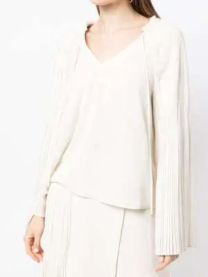 Simkhai Pleated Long-sleeved Blouse