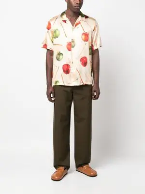 NAHMIAS Apple-motif Silk Shirt