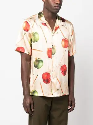 NAHMIAS Apple-motif Silk Shirt
