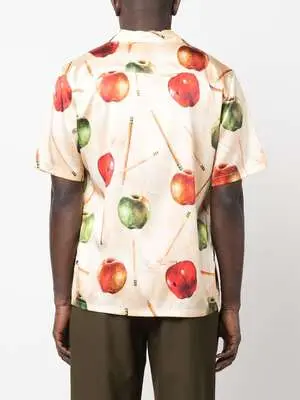 NAHMIAS Apple-motif Silk Shirt