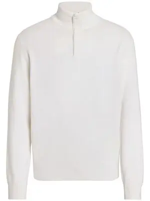 Zegna Half-zip Knit Jumper - White