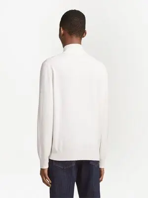 Zegna Half-zip Knit Jumper - White