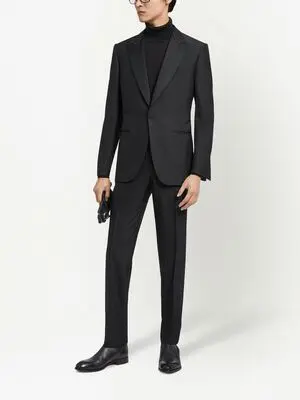 Zegna Trofeo 600 Single-breasted Wool-silk Suit - Black