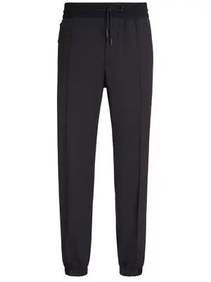 Zegna High Performance Wool Track Pants - Black