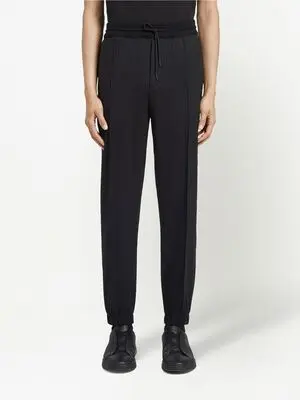 Zegna High Performance Wool Track Pants - Black