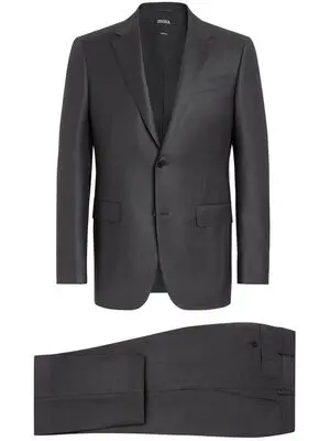 Zegna Trofeo Single-breasted Wool Suit - Grey