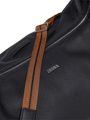Zegna Panorama Leather Messenger Bag
