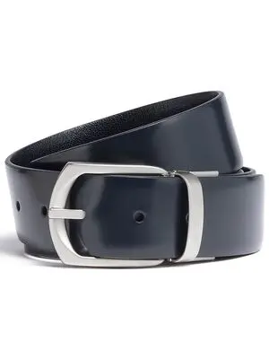 Zegna Reversible Leather Belt - Blue