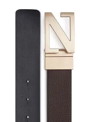 Zegna Grained Leather Reversible Belt