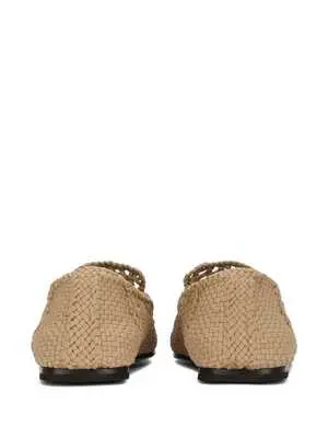 Dolce & Gabbana Woven Leather Slippers - Neutrals