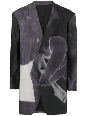 Yohji Yamamoto Graphic-print Single-breasted Blazer